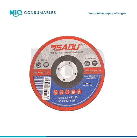 - 614804-WHEEL GRINDING OFFSET RESINOID, 125X3X22MM GRAIN36 4300MTR/MIN ...
